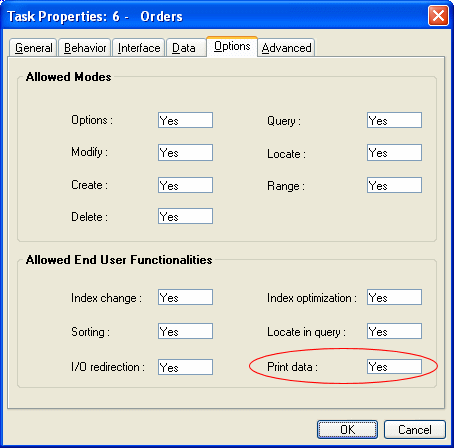 It is possible to specify a template for XML or HTML files in the Print Data screen.